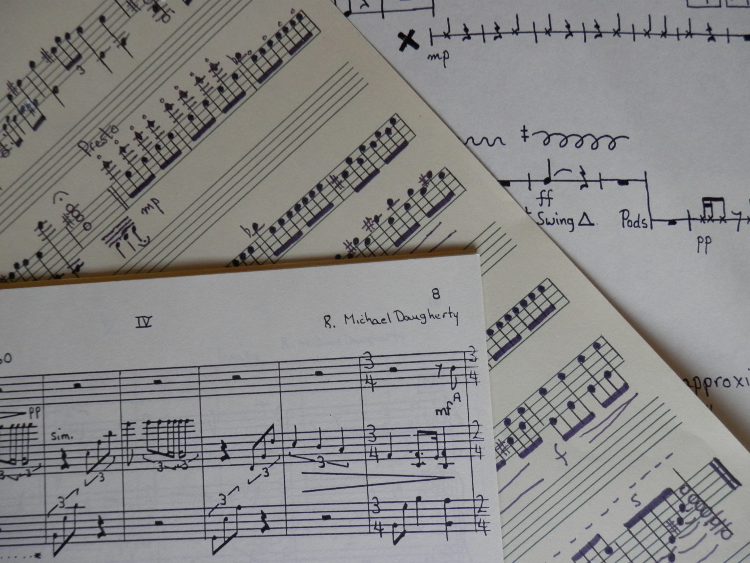 SCORES and PERFORMANCES – R. Michael Daugherty – Composer